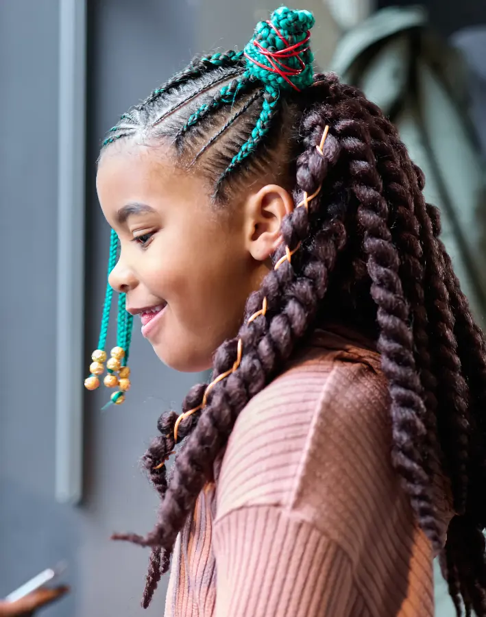 Authentic black woman with braids